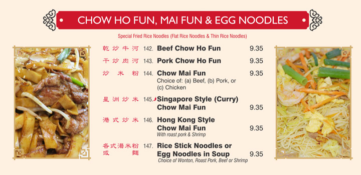 Chow Ho Fun, Mai Fun & Egg Noodles | Golden Tao Restaurant